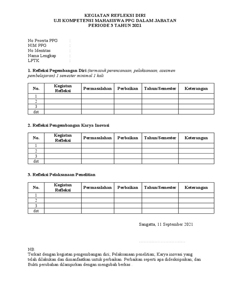 Contoh Kegiatan Refleksi Diri | PDF | Bisnis | Seni