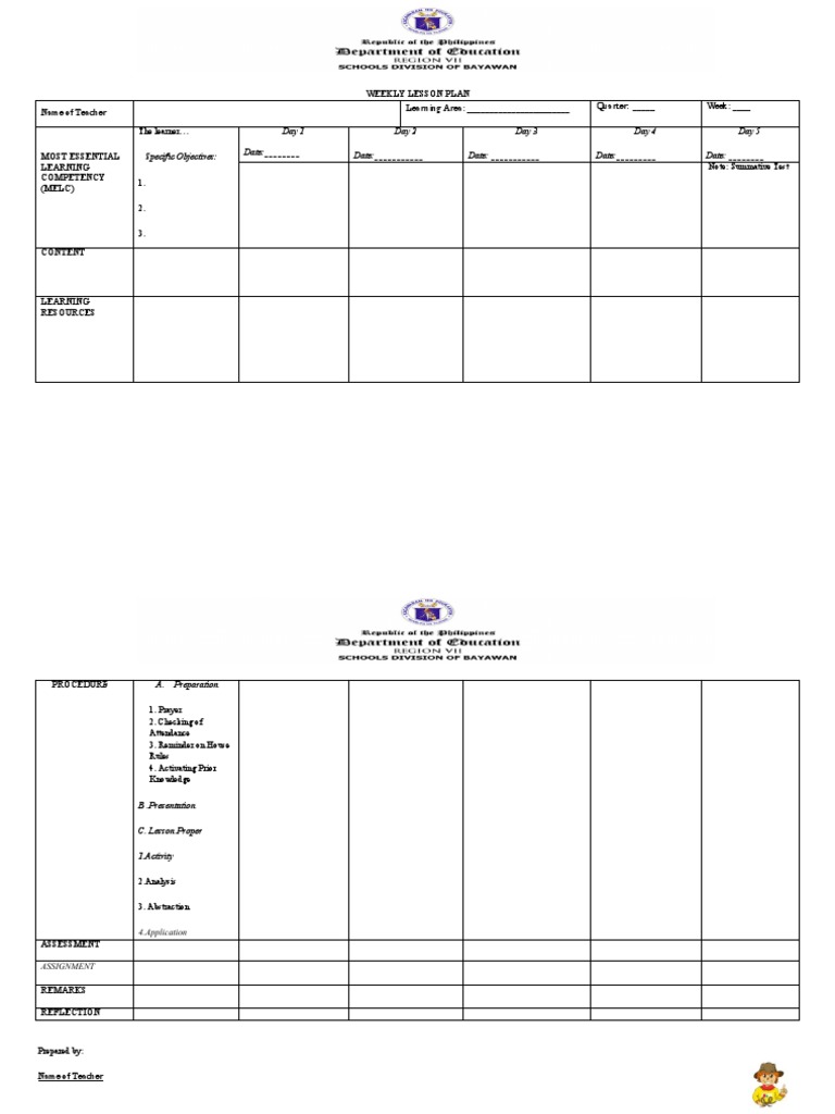 Prototype - LessonPlan - Template in EPP TLE 1 | PDF