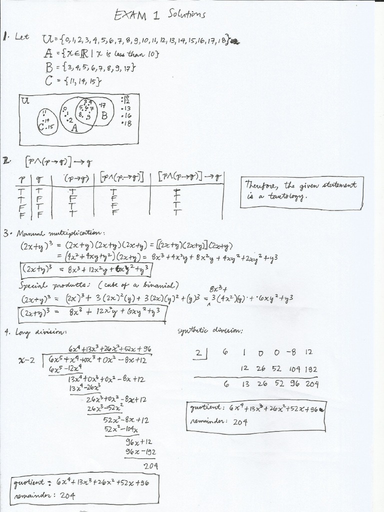 Exam 01 Solutions Manual | PDF