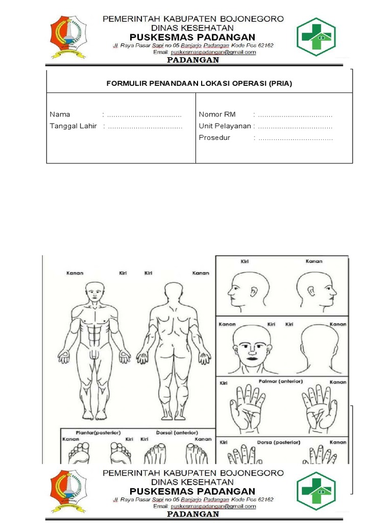 Formulir Penandaan Lokasi Operasi | PDF