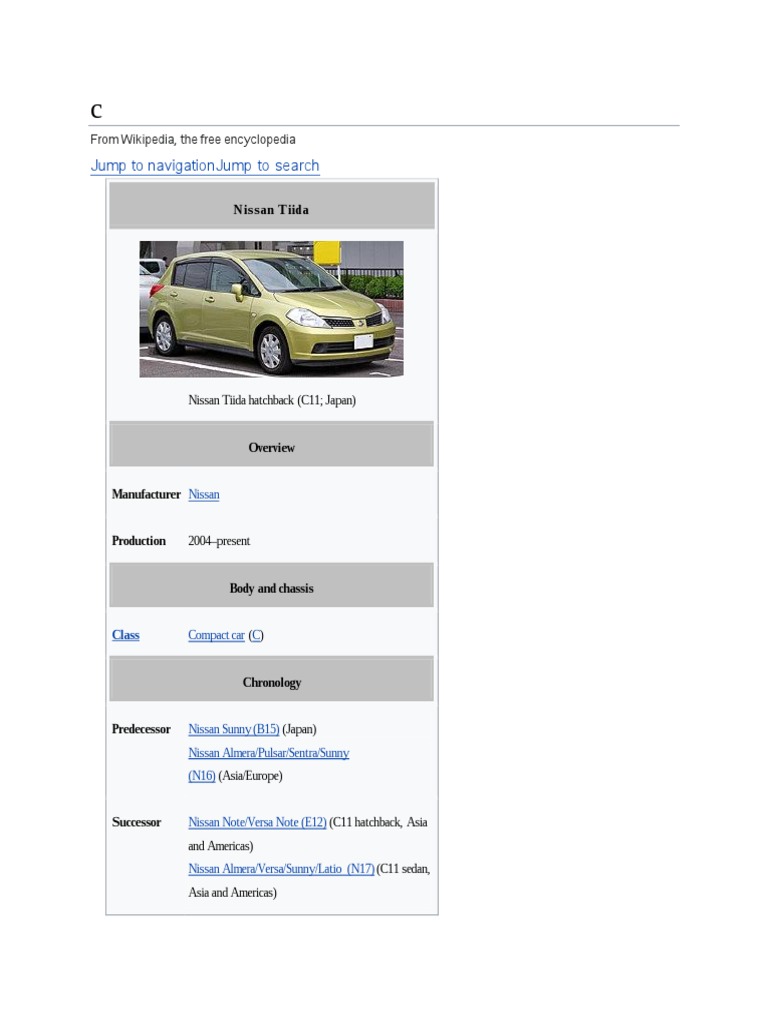 Nissan Tiida 11 | Download Free PDF | Car | Electric Vehicle Manufacturers