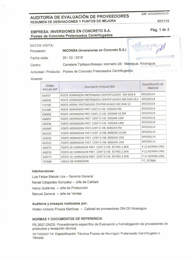 Homologacion Disnorte Dissur 2018 | PDF