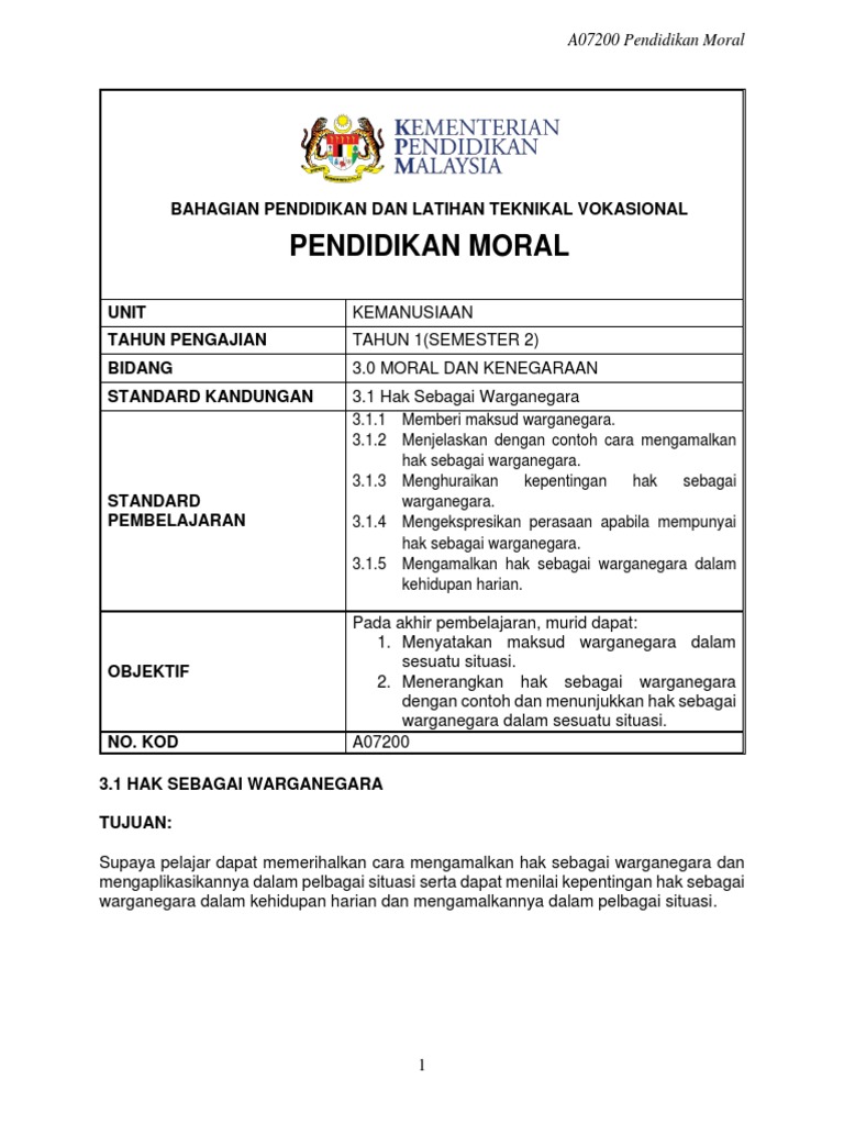 Hak dan Tanggungjawab Warganegara | PDF | Hukum | Ilmu Sosial