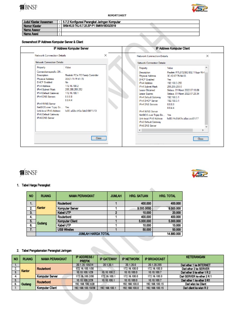 REPORT SHEET 5.7.2 Kosong | PDF