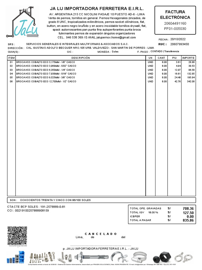 Ff01-005030-Servicios Generales | PDF
