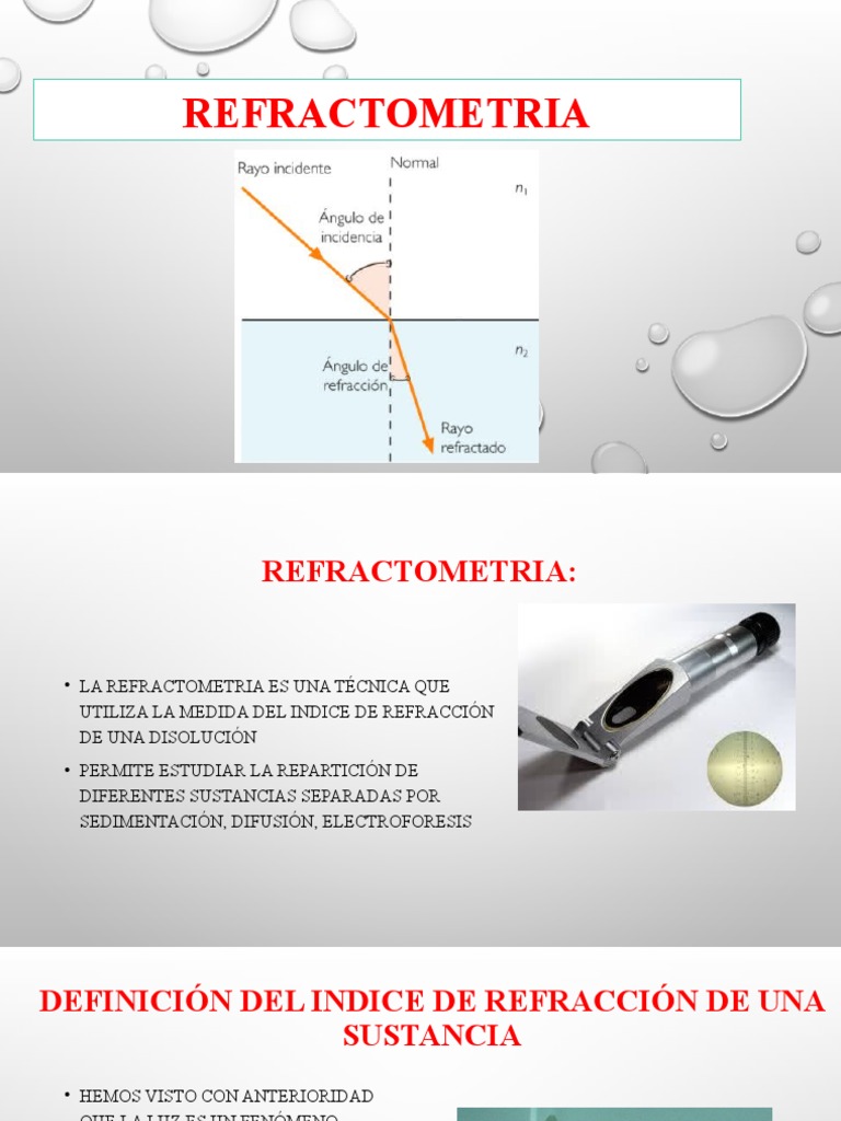 Unidad V-Refractometria | PDF | Refracción | Índice de refracción