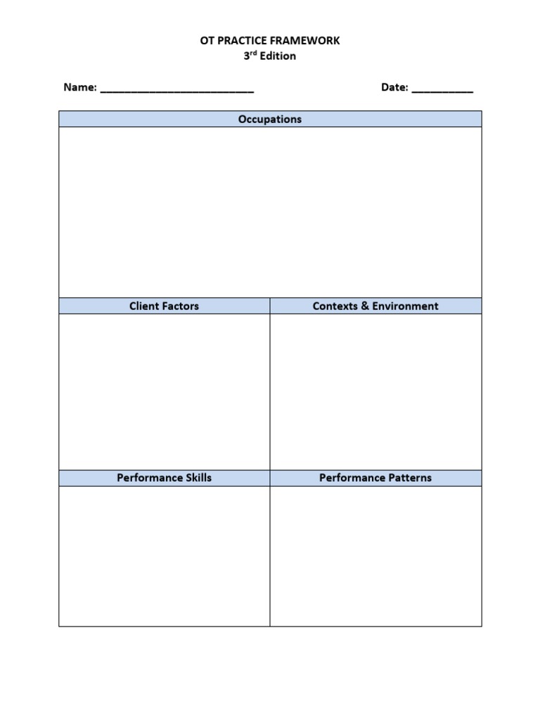 OTPF Diagram-Fill in The Blank-Template | PDF