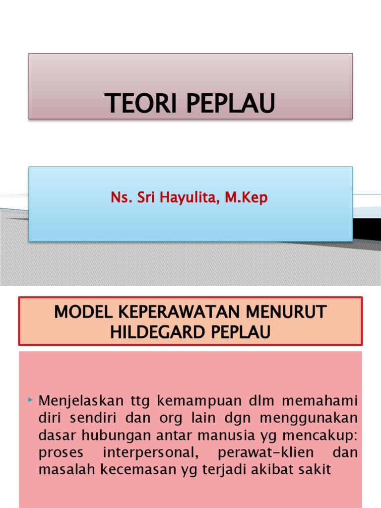 Teori Keperawatan Peplau dan Fase Interpersonal | PDF | Karier ...