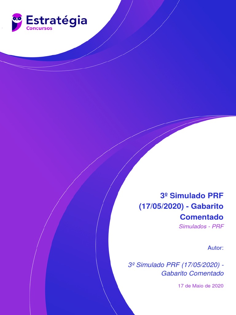 Do - Curso 142282 3 Simulado PRF 17 05 2020 Gabarito Comentado v1 | PDF | Pronome | Protocolo de ...