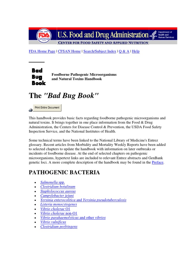 FDA Bad Bug Book | PDF