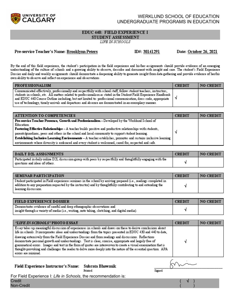 Field 1 Narrative Assessment | PDF | Learning | Teachers