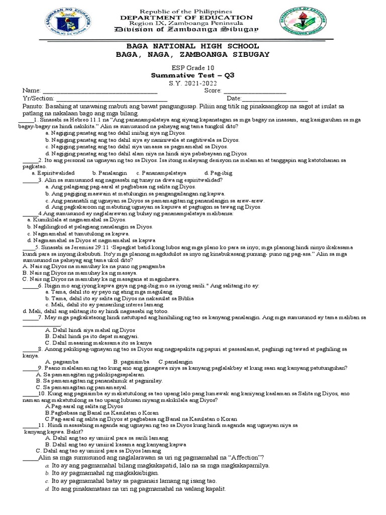 Tq Esp 10 3rd Quarter Pdf