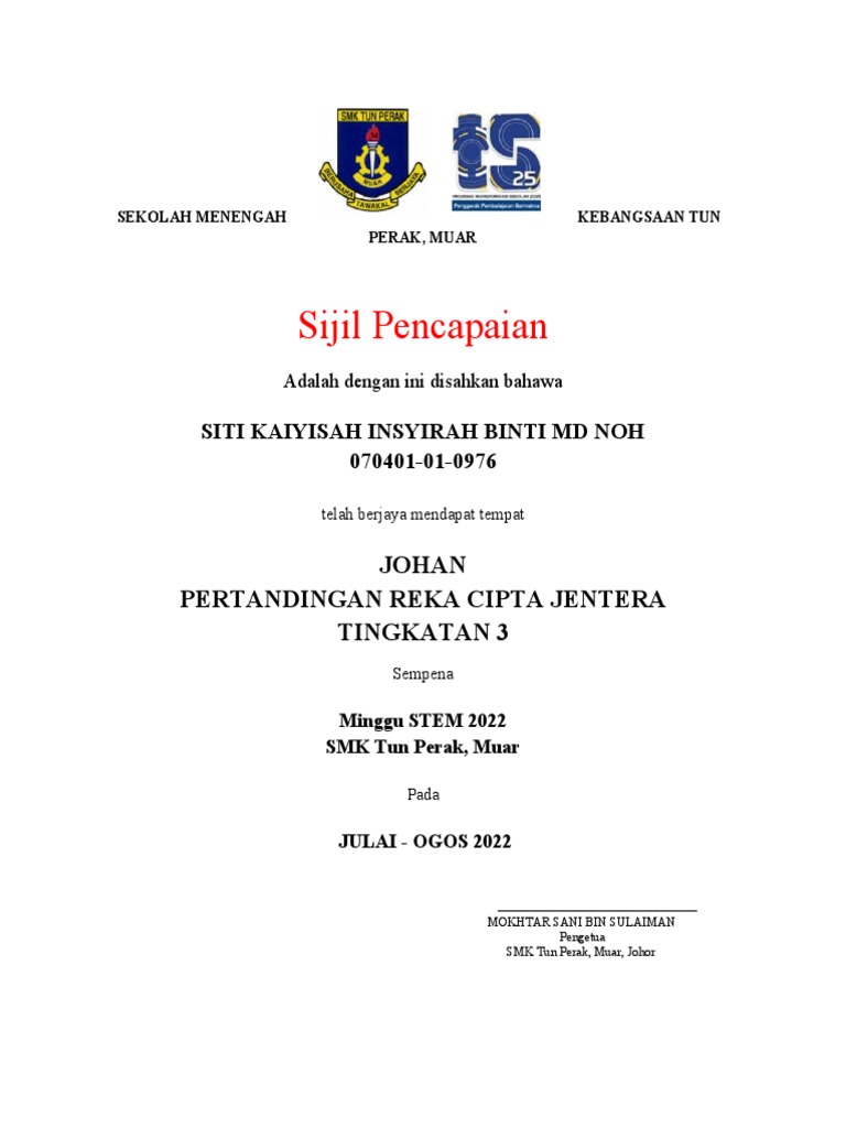 Sijil Pemenang | PDF