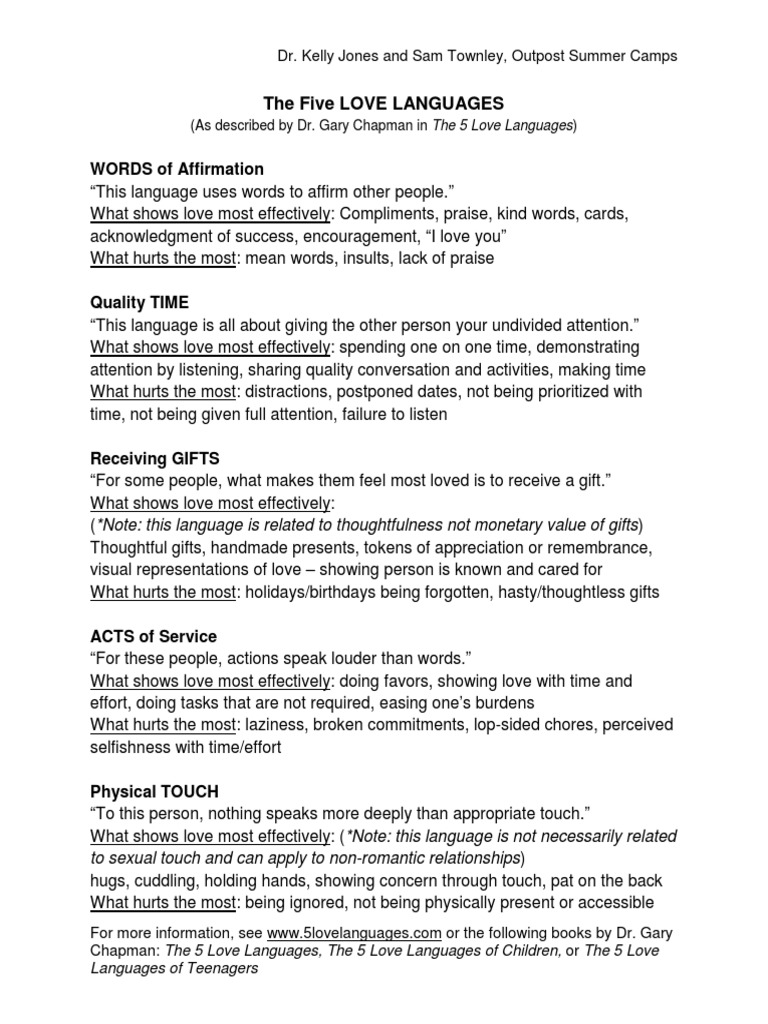Love Lang Handout | PDF