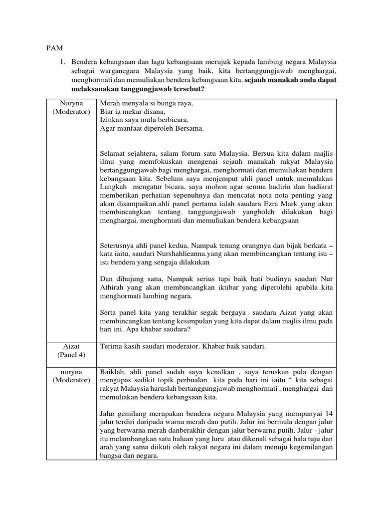 Skrip Pam A06 Kumpulan 4 | PDF | Kajian Bahasa Asing