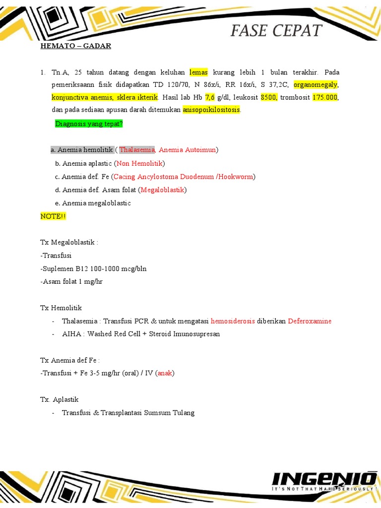 NOTED HEMATO-GADAR IPD BATCH 3 2020 - FIX Word | PDF
