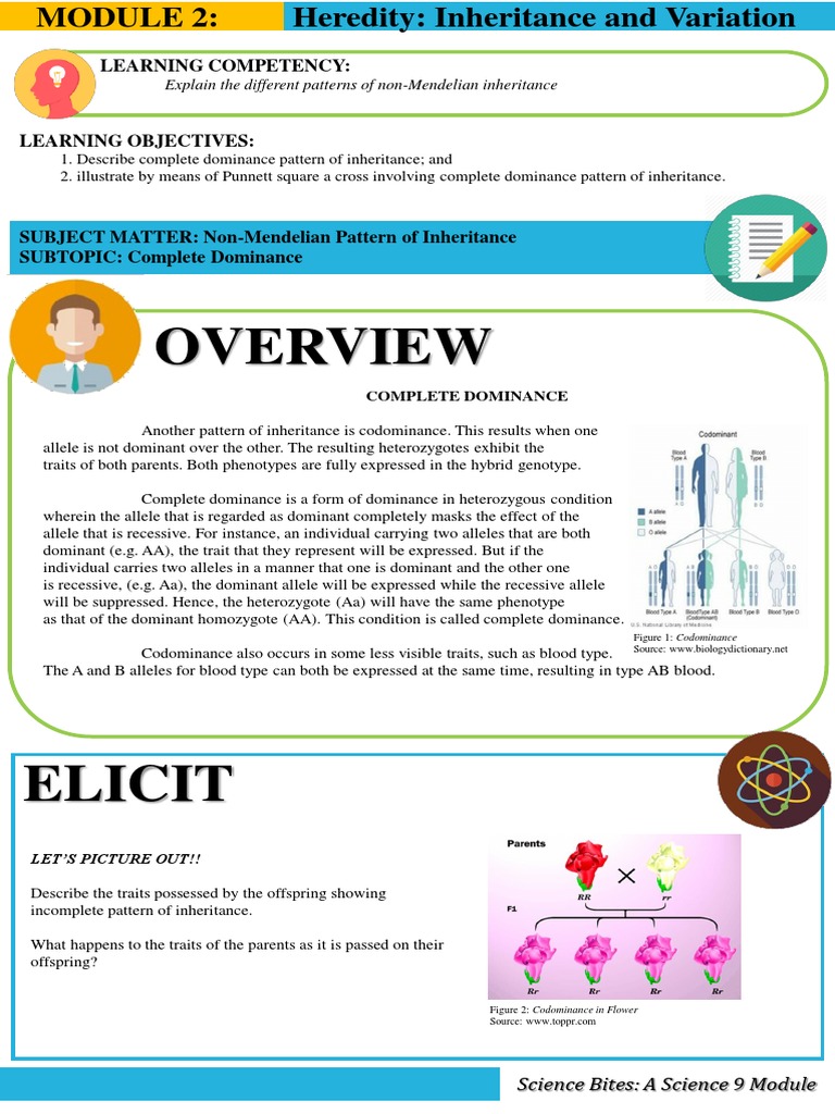 MODULE 2: COMPLETE DOMINANCE AND CODOMINANCE | PDF | Dominance (Genetics) | Zygosity