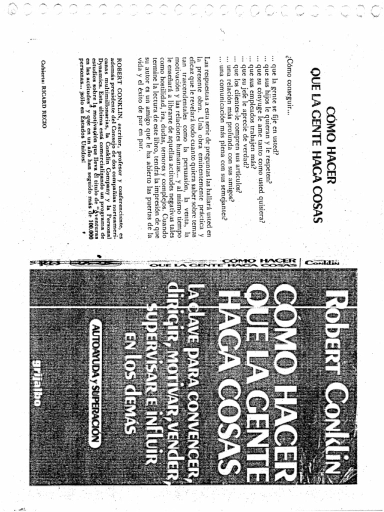 Cómo Hacer Que La Gente Haga Cosas - Robert Conklin | PDF