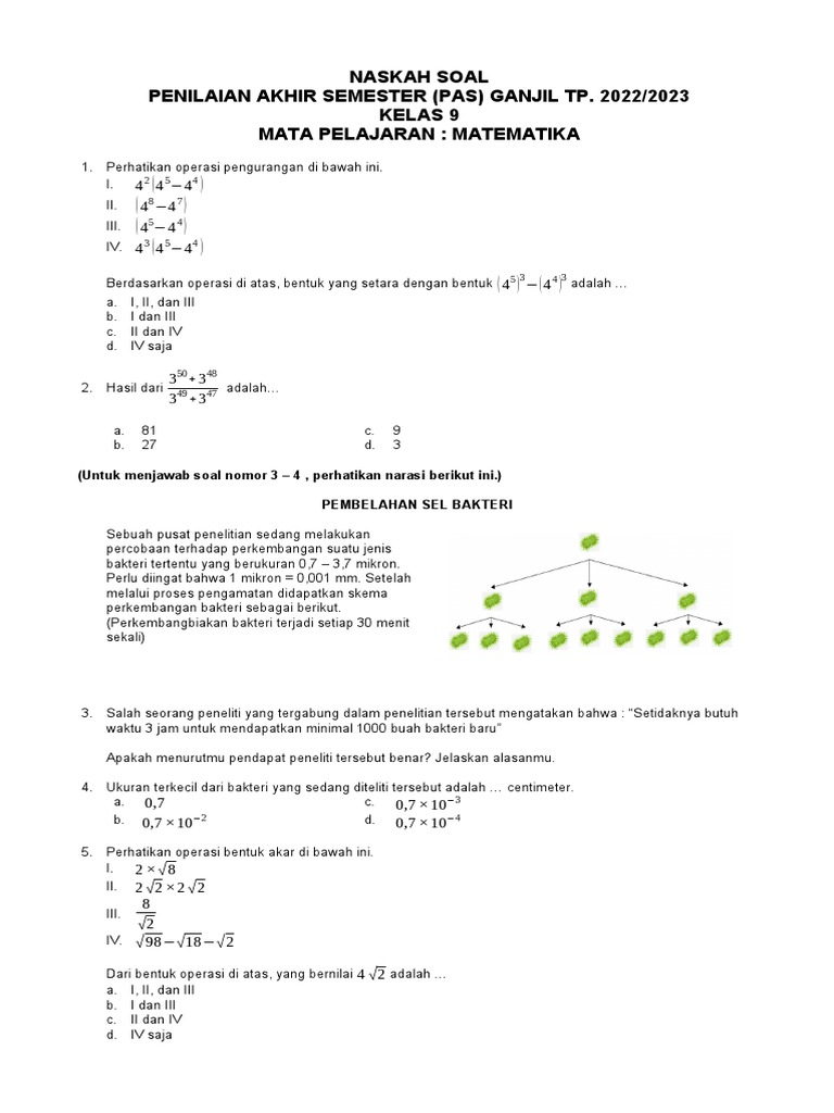 Soal Pas Kelas 9 TP 2022 - 2023 K | PDF | Metode & Bahan Ajar