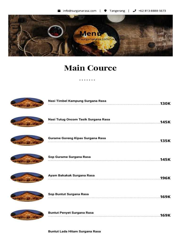 Menu - Traditional Cuisine & Coffee | PDF