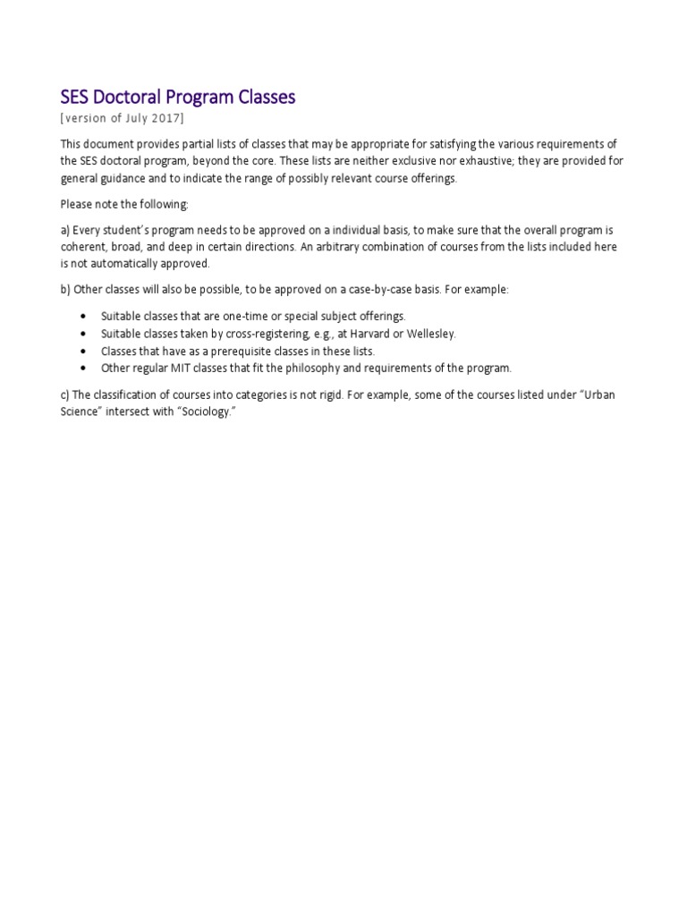 SES Class Lists July2017 | PDF