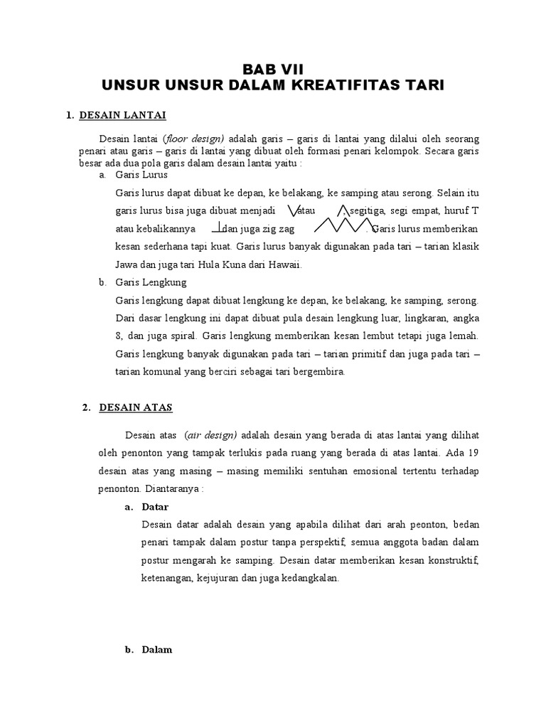 Bab Vii. Unsur-Unsur Kreatifitas Tari | PDF