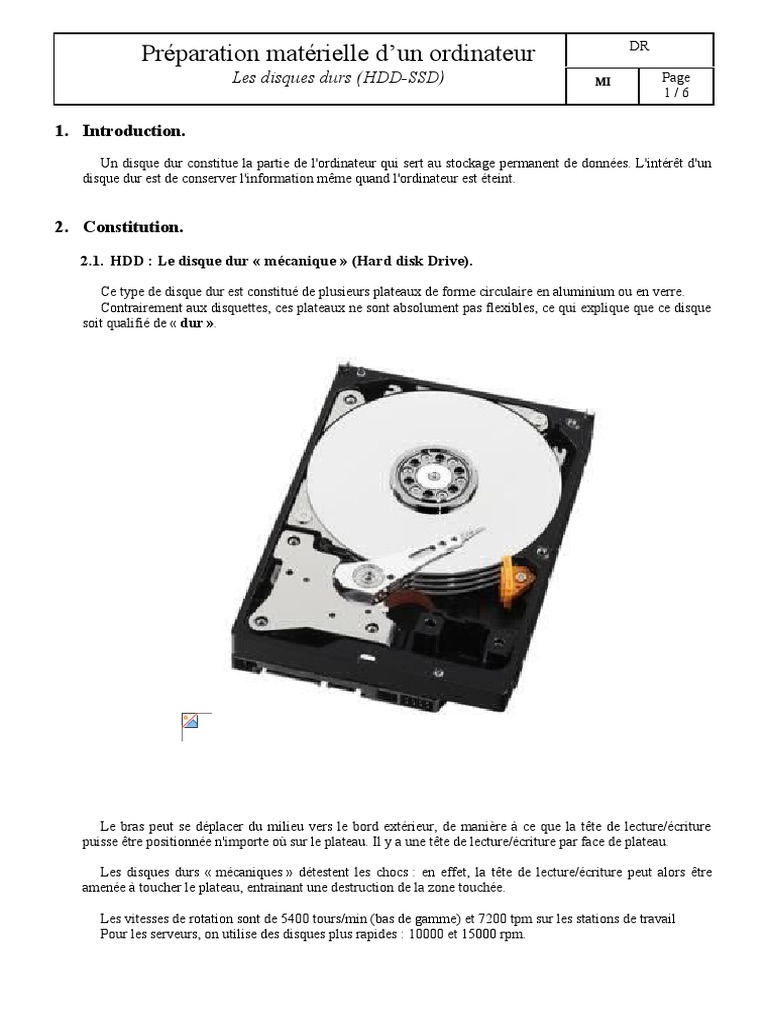 DR - Disques Durs | PDF | Disque dur | Solid-state Drive