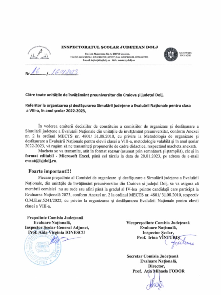 Nota ISJ 016 Din 16.01.2023 | PDF