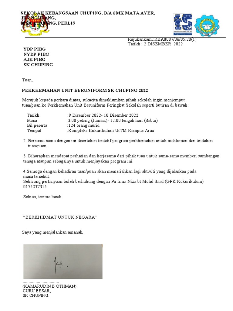 Surat Jemputan Perkhemahan | PDF