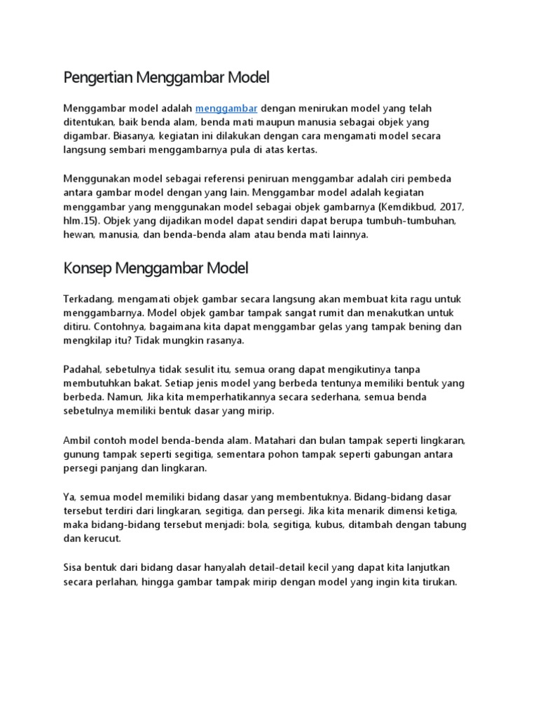 Pengertian Menggambar Model | PDF Pengertian Menggambar Model | PDF