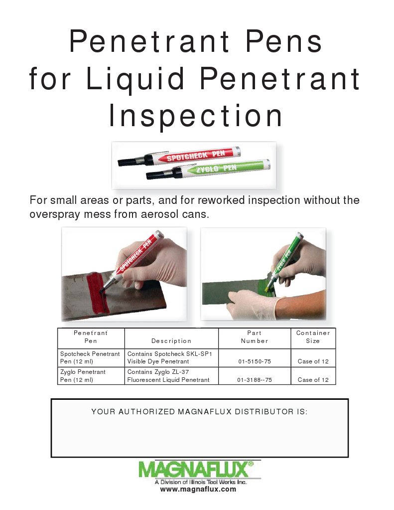 Liquid Penetrant Inspection Pens Guide | PDF | Technology & Engineering
