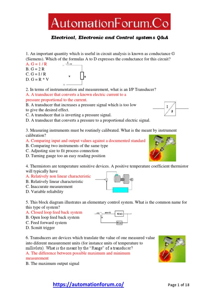 Electrical, Electronic and Control Systems Interview Q & A | PDF ...