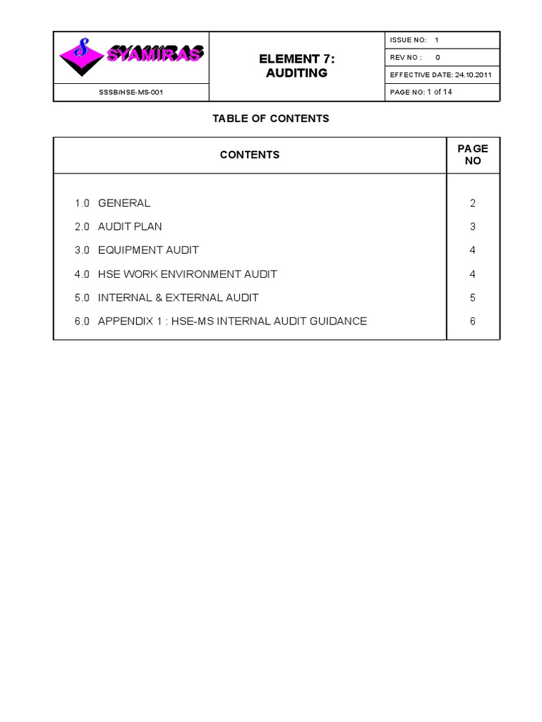 Element 7-Auditing | PDF | Audit | Risk