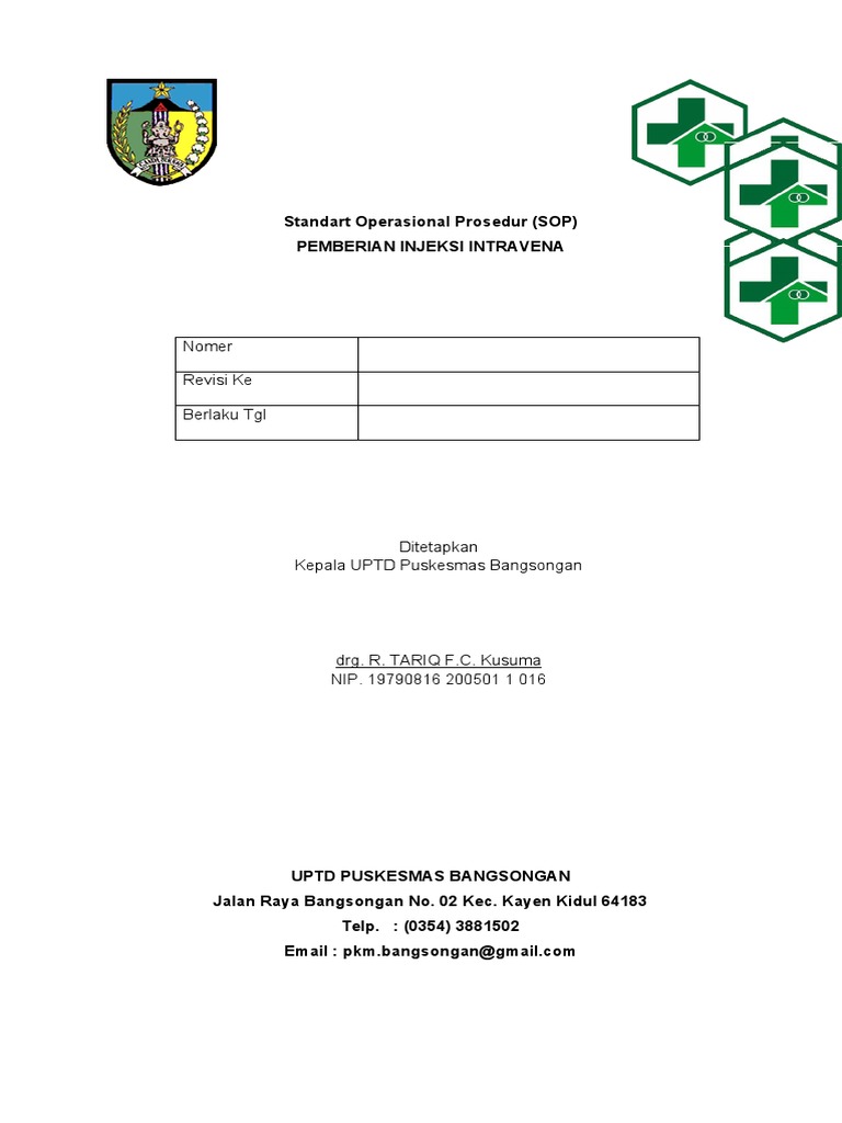SOP PEMBERIAN Injeksi IV Fix | PDF