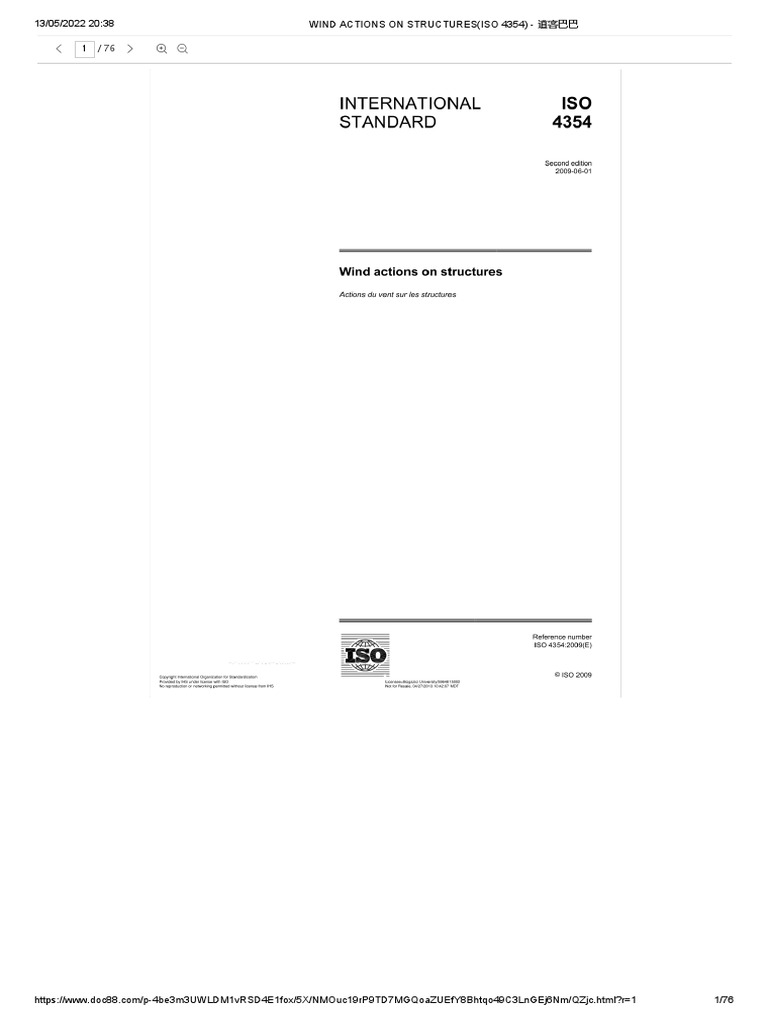 WIND ACTIONS ON STRUCTURES (ISO 4354) - 道客巴巴. | PDF | Technology & Engineering