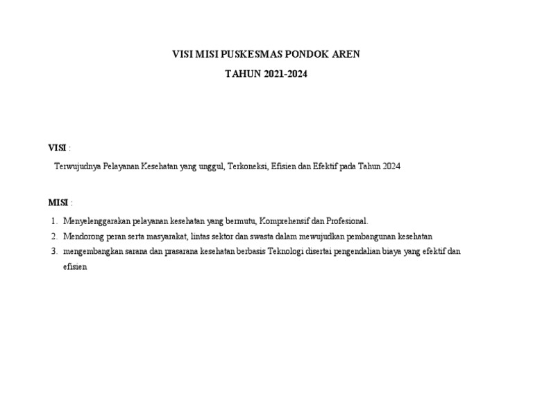 Template Visi Misi | PDF