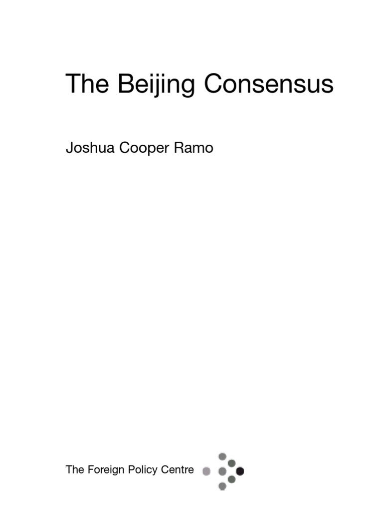 The Beijing Consensus | PDF | China | World Politics