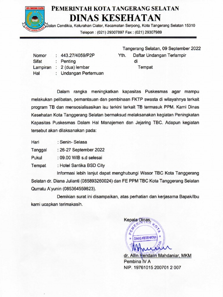 Unndangan PPM Puskesmas Ike | PDF