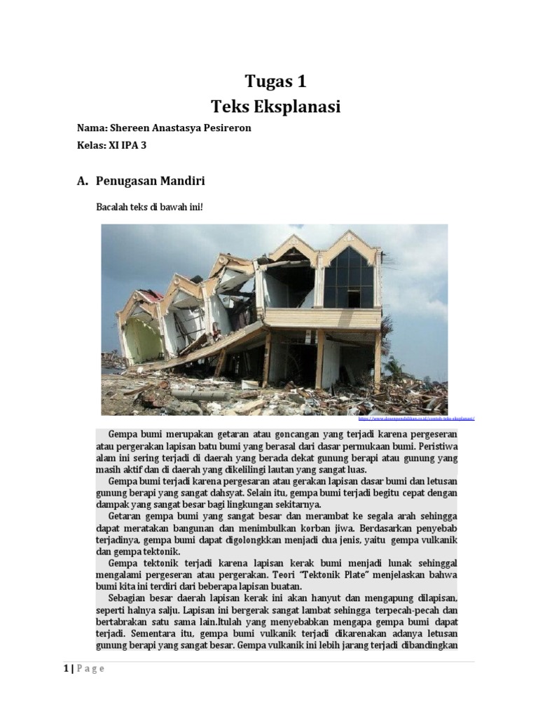 Penjelasan Gempa Bumi | PDF | Sains & Matematika