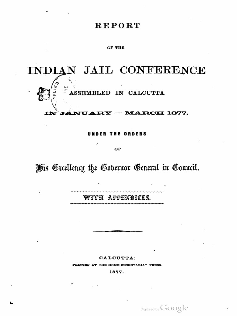 Indian Jail Conference Report 1877 | PDF | Prison | Magistrate