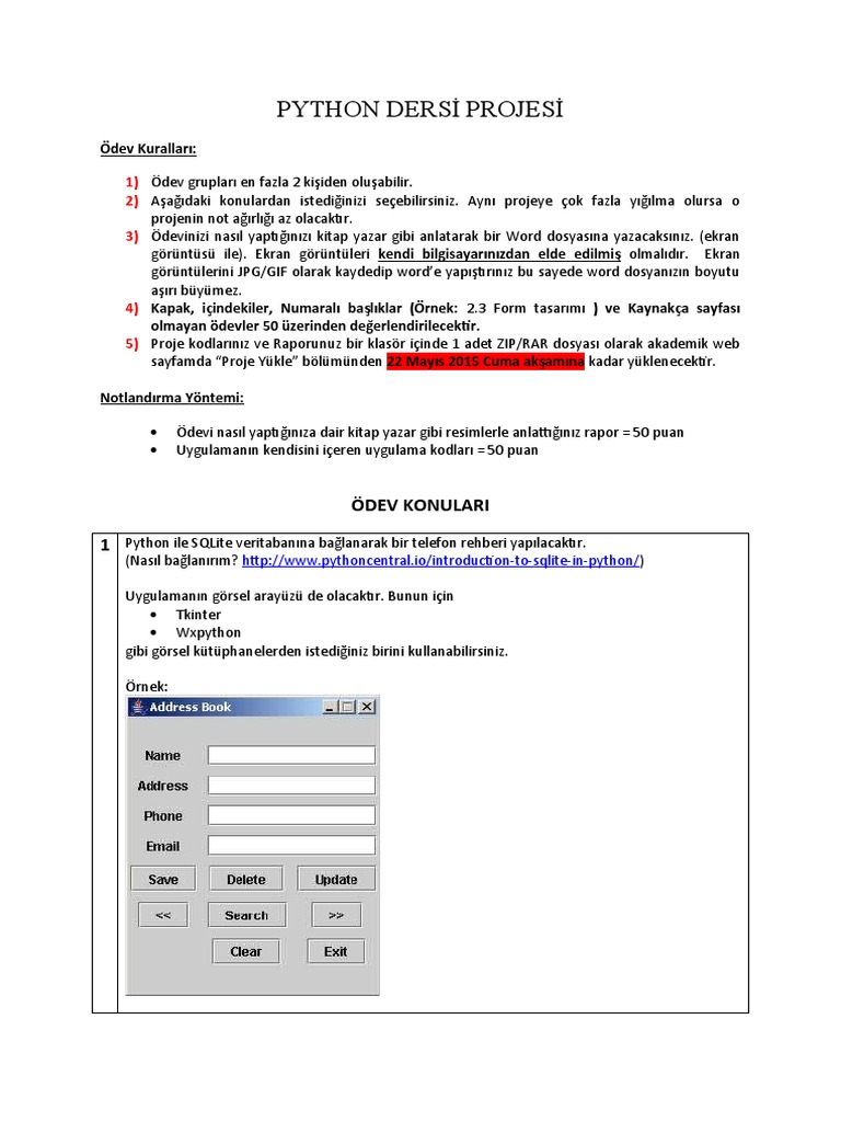 Python Proje | PDF