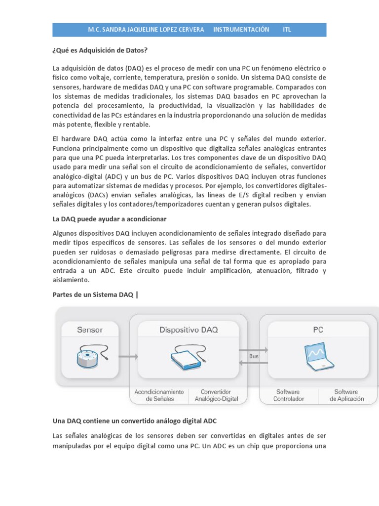 Concepto y Teoría de DAQ | PDF