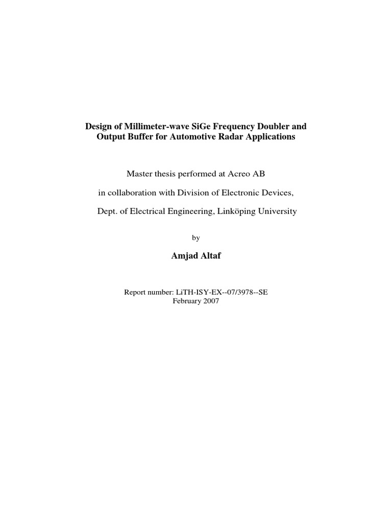 Automotive Radar Application Pdf Radar Amplifier