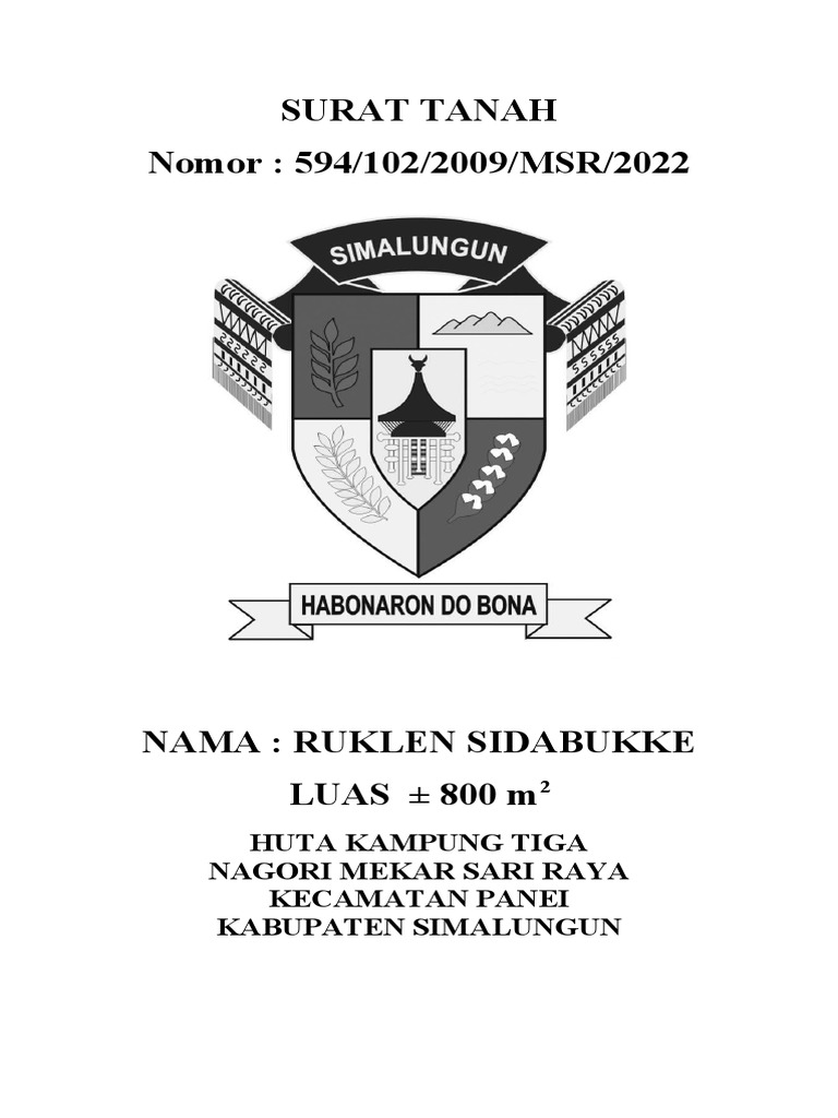 Cover Surat Tanah | PDF