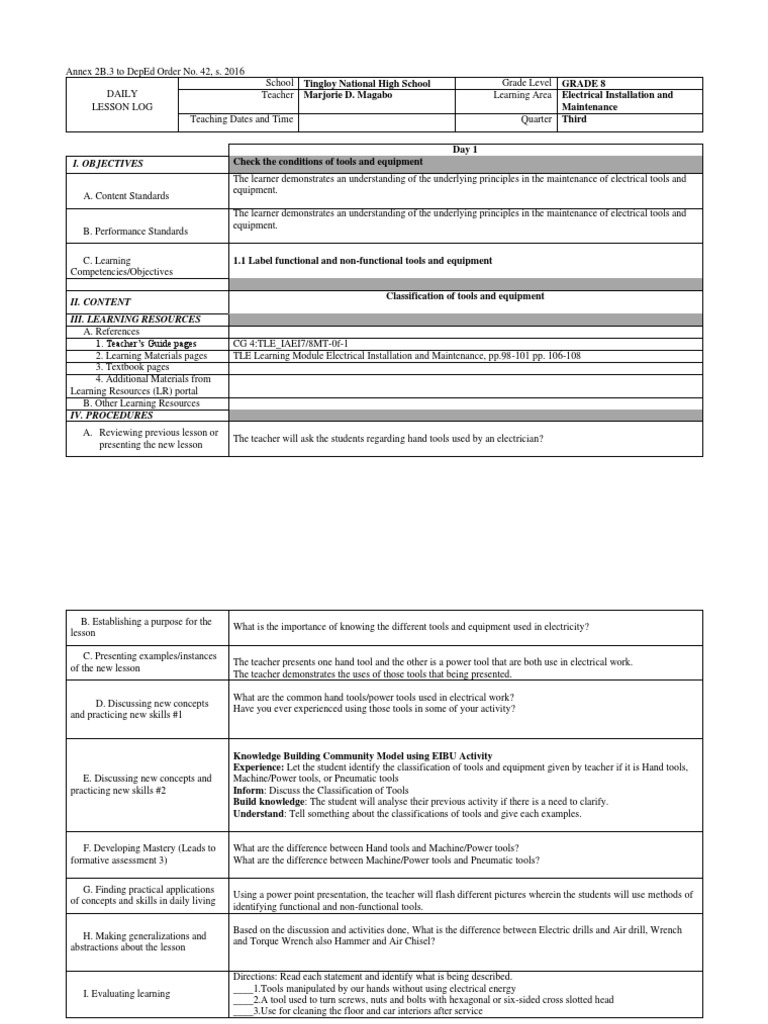 DLL Entries Eim - Marjorie Magabo | PDF | Learning | Teaching Method