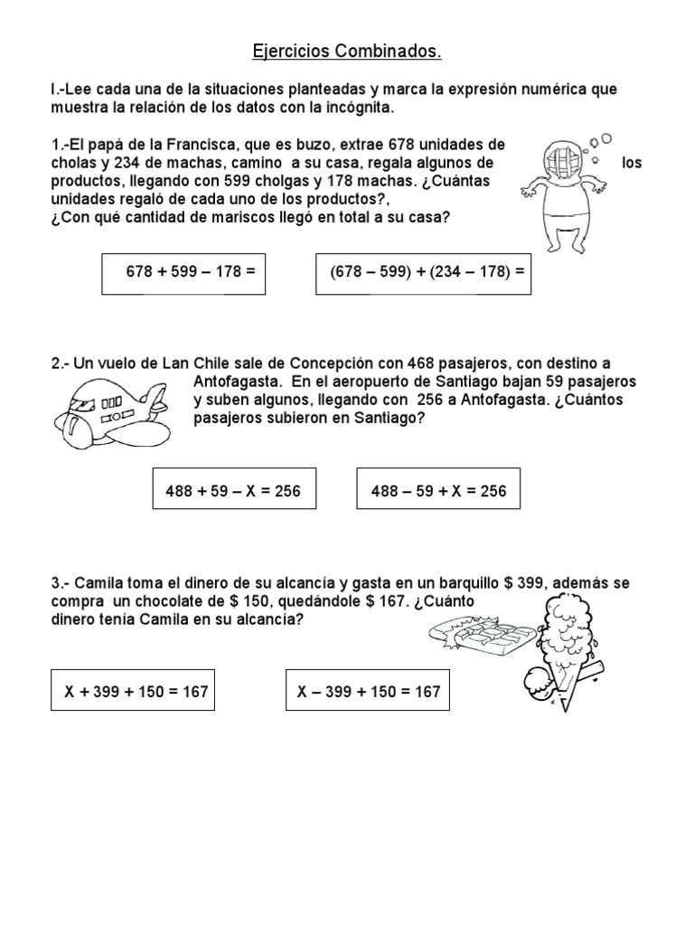 Ejercicios Combinado ecuaciones