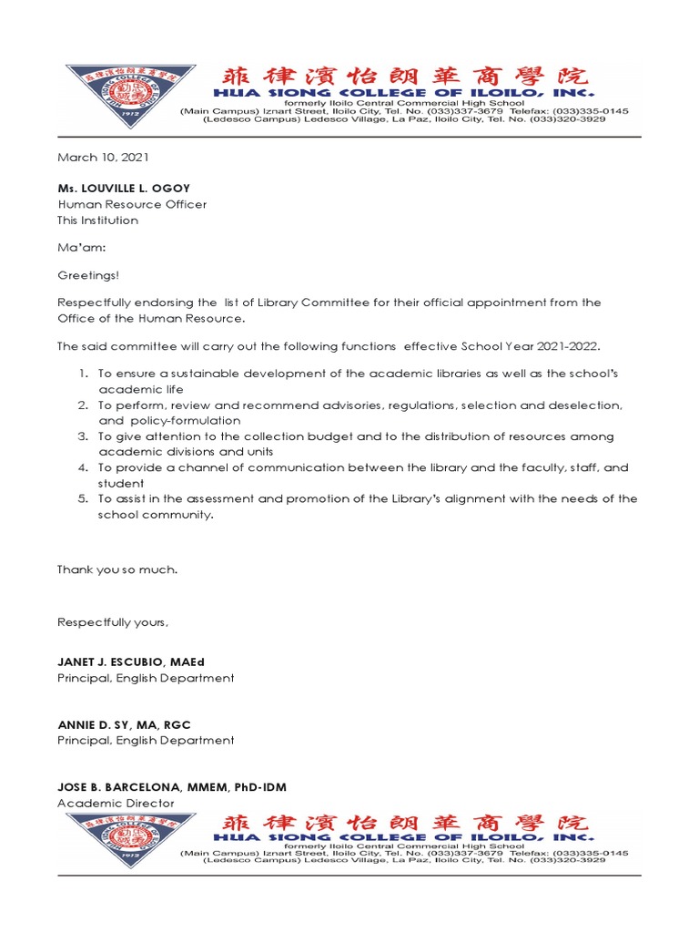 Library Committee | PDF | Libraries