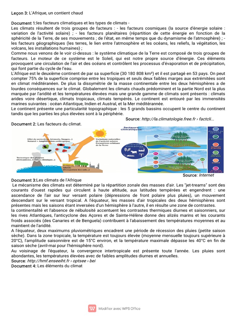 L'Afrique : Comprendre son climat chaud | PDF
