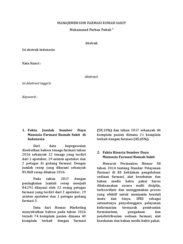 Manajemen Sdm Farmasi Rumah Sakit Pdf