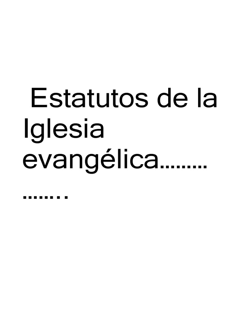 Plantilla Estatutos Iglesia Evangelica | PDF
